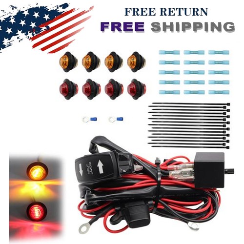 LED Street Legal Kit Turn Signals Lights & Extra Wire, Flasher Relay ...
