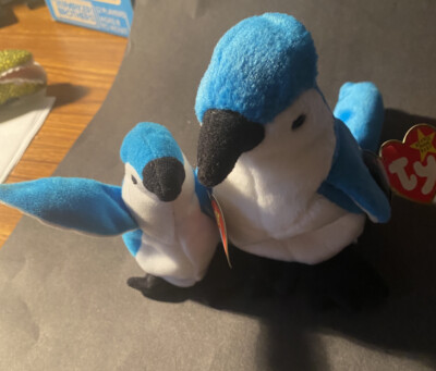 Ty Beanie Babies 1997 Rocket The Blue Jay And Teenie Rocket Plush- 2 ...