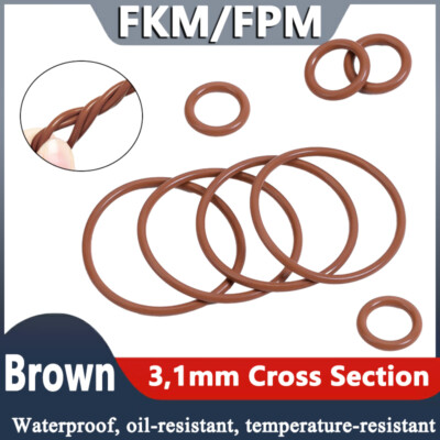 FKM/FPM Rubber O Ring Seals 3.1mm Cross Section ID 1.8mm-293.8mm,OD 8mm ...