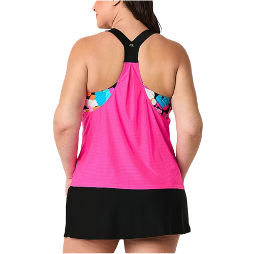 ZeroXposur Floral Tankini Swimsuit Top Plus Sizes 2X, 3X New Msrp $59. ...