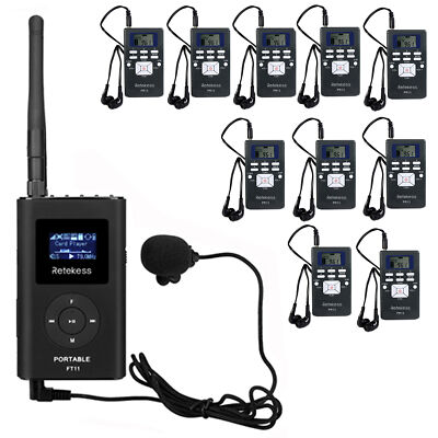 Wireless Tour Guide Audio System Mic Transmitter 10 Receivers for ...