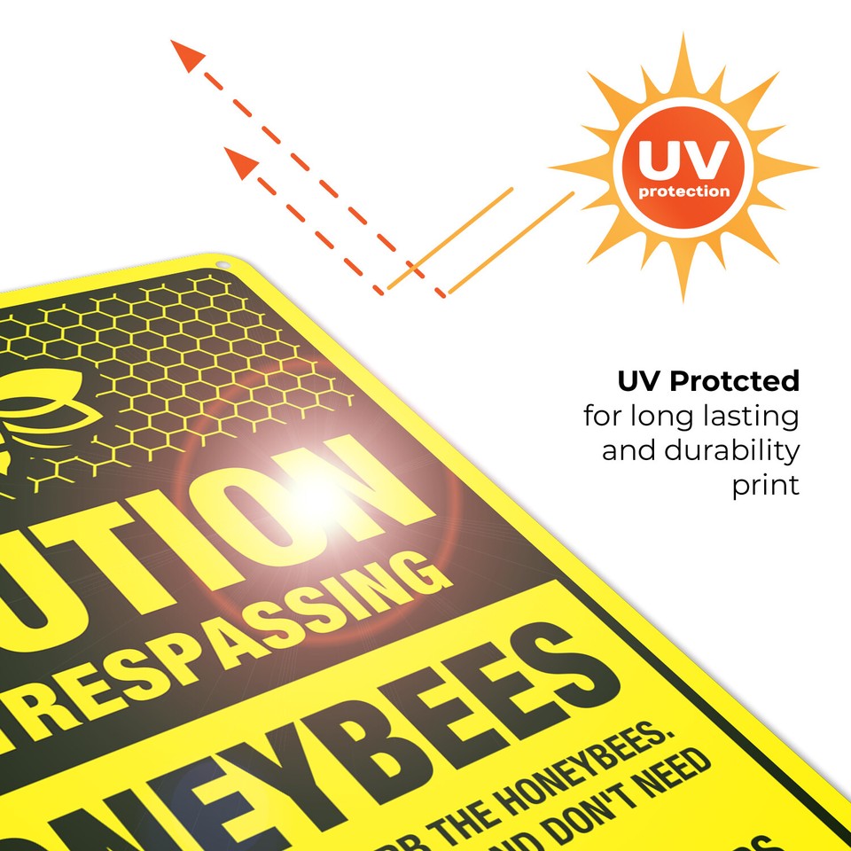 Bee Sign, Caution No Trespassing Honeybees at Work Sign, | eBay