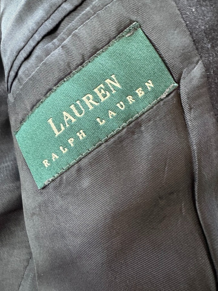 LAUREN Ralph Lauren Sports Coat Mens 40 S Short Navy Blue Herringbone ...