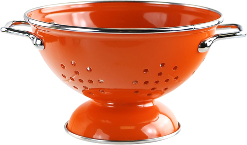 Calypso Basics by Powder Coated Enameled Colander, 1 Quart, Orange ...