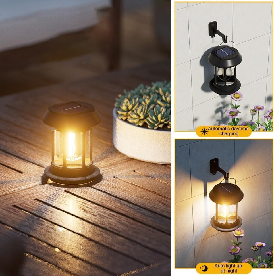 LED USB/Solar Motion Sensor Hanging Light Lantern Outdoor Garden ...