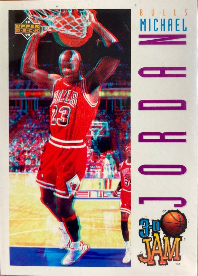 MICHAEL JORDAN / SHAQUILLE O’NEAL 3D CARDS W/ 3D GLASSES - 1994 UPPER ...