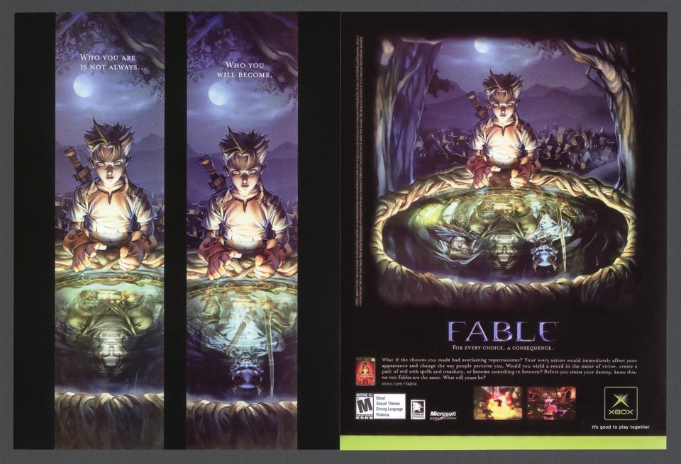 Fable Original Xbox PC 2004 Game Promotional Ad Wall Art Print Poster ...