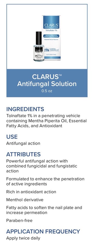 Clarus Antifungal Solution - 0.5 FL OZ (15 ML) Tolnaftate 1%. *EXP 11/ ...