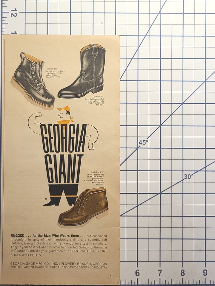 Georgia Giant Boots Hiker Chukka Flowery Branch GA Vintage Print Ad ...