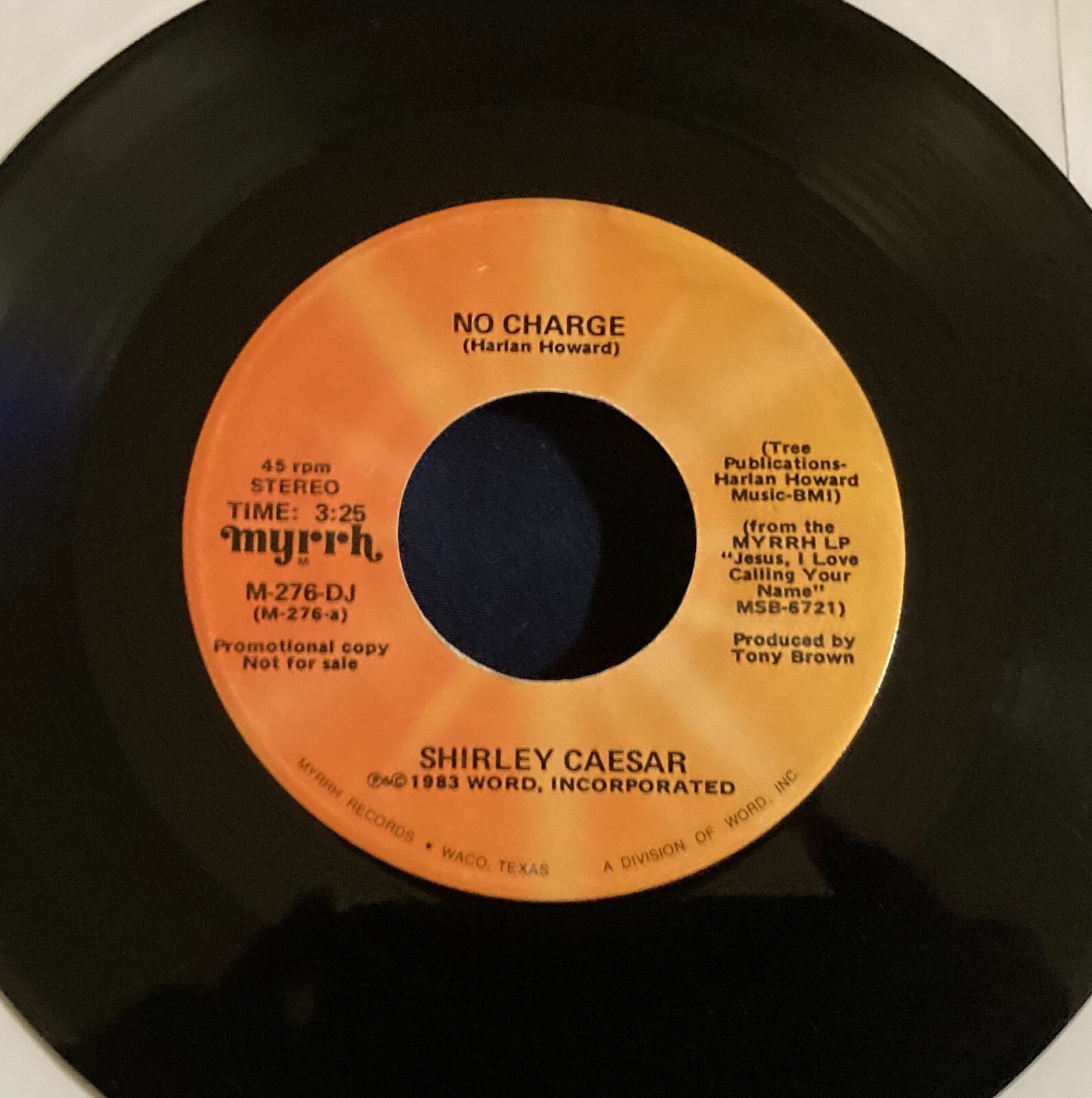 SHIRLEY CAESAR - No Charge - VG++ 1983 Myrrh Gospel Promo Vinyl 45 7 ...