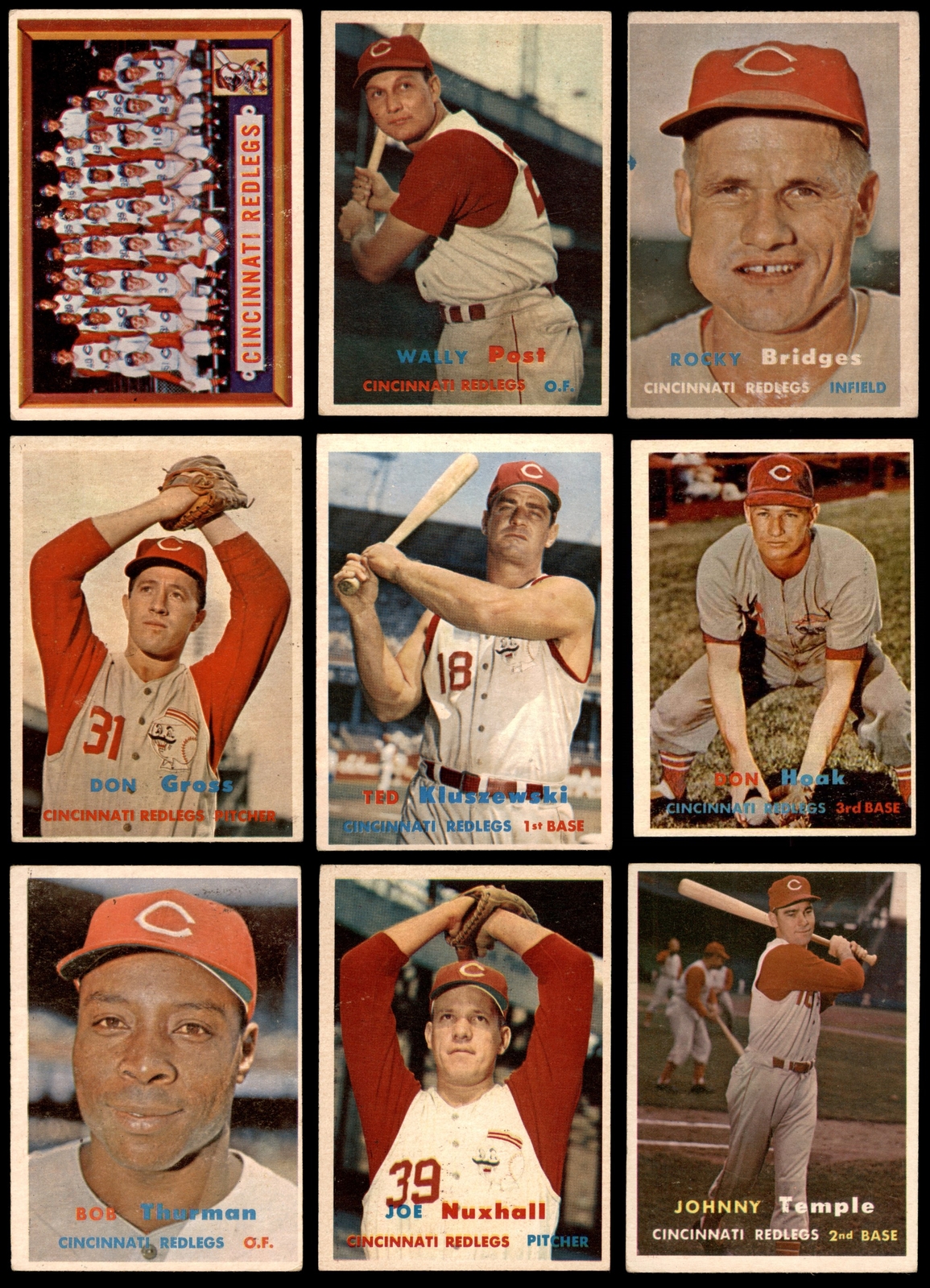1957 Topps Cincinnati Reds Team Set 3.5 - VG+ | eBay