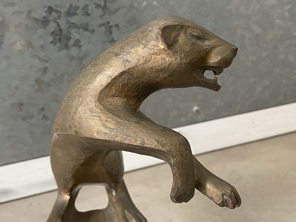 🔥 Historic Vintage African Modern Art Deco Bronze Lion Sculpture ...