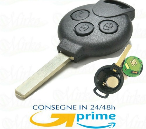 🇮🇹CHIAVE TELECOMANDO 3 TASTI PER SMART FORTWO 450 451 FORFOUR ROADSTER ...
