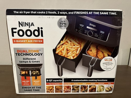 Ninja - AD150 Foodi 8 Quart 6-in-1 DualZone 2-Basket Air Fryer, match ...
