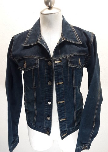 Katydid Denim Jacket Women's Size S Blue Studded Rhinestone Button Up ...