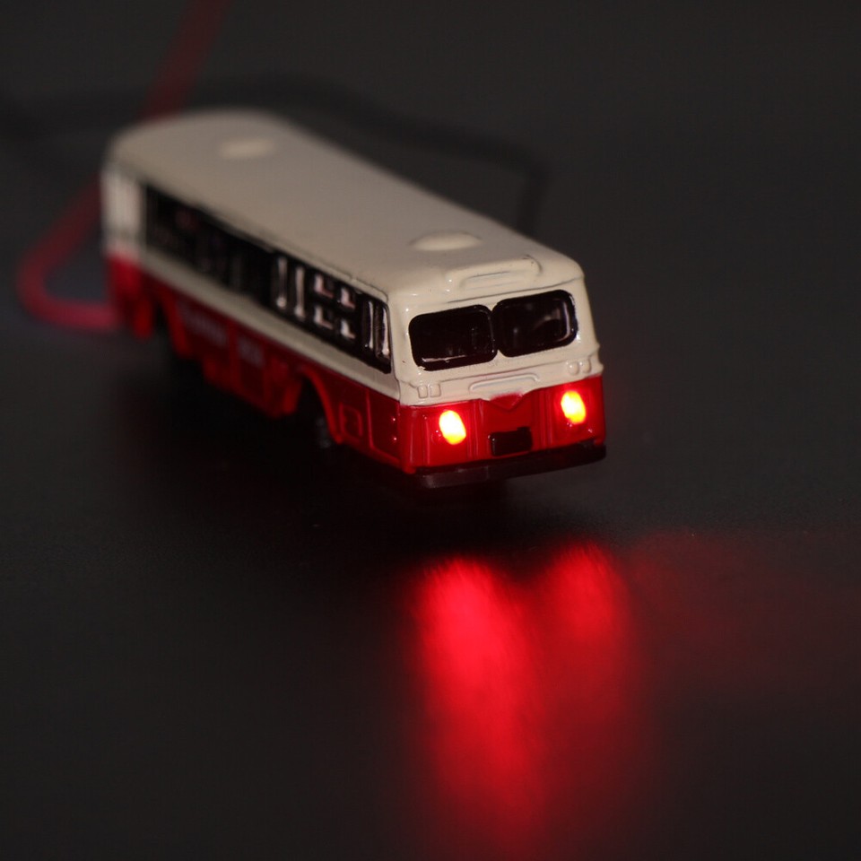 4pcs N Scale 1:160 Model Lighted Buses Alloy Bus 12V LEDs Building ...