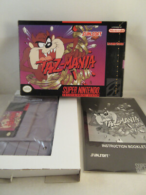 TAZ-MANIA (1992 Super Nintendo SNES) CIB Complete - Assembled in Mexico ...