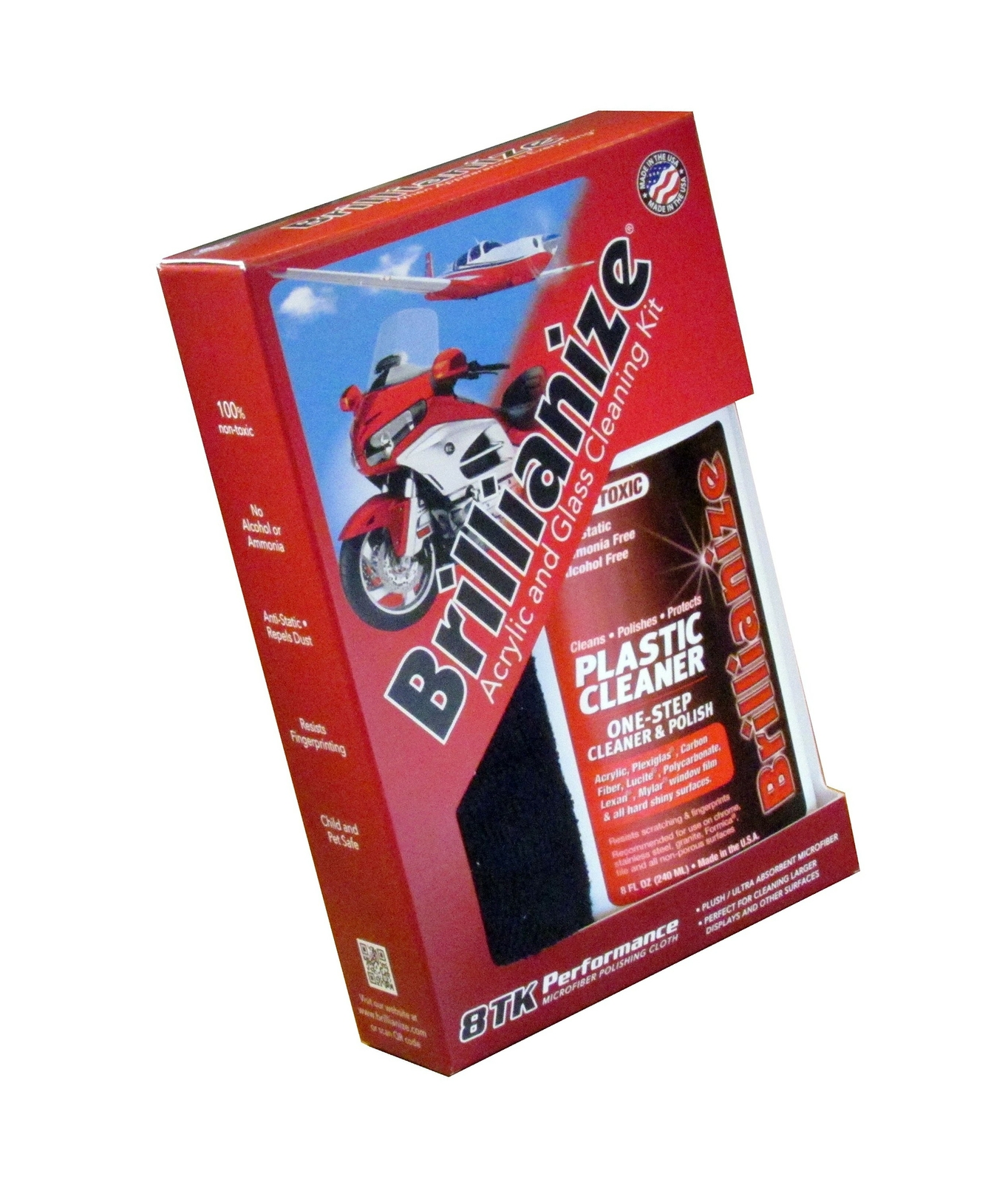 Brillianize Plastic and Glass Cleaning Kit with Terry Style Microfiber ...