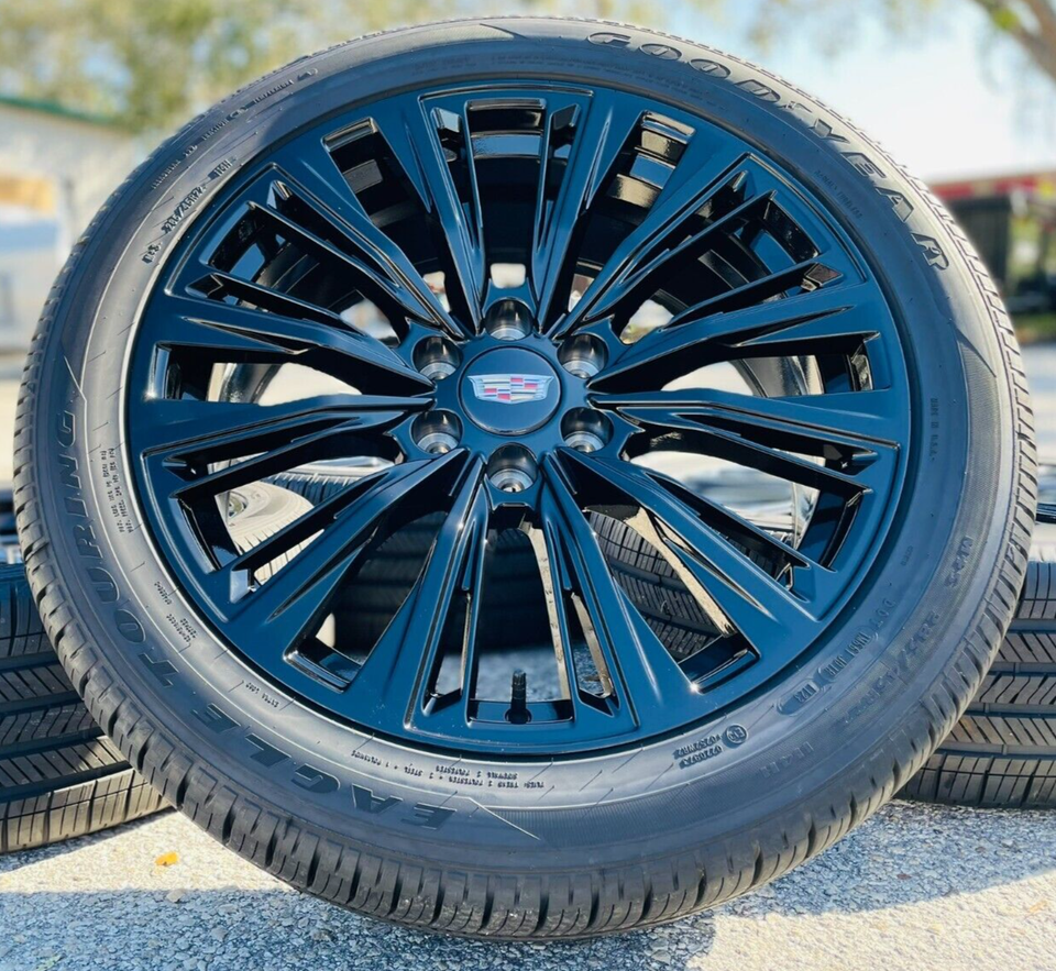 22" Black Cadillac Escalade V Wheels Rims Tires Platinum Premium 2024 ...