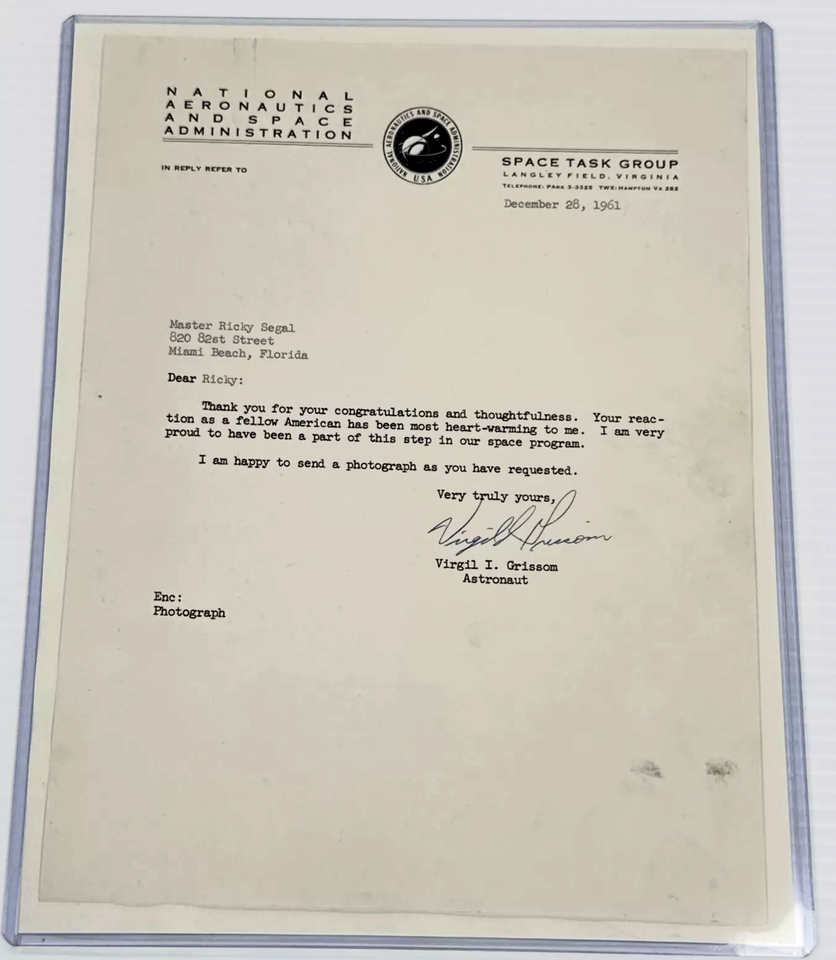 Gus Grissom ~ Signed Autographed 1961 NASA Letter ~ JSA LOA | eBay