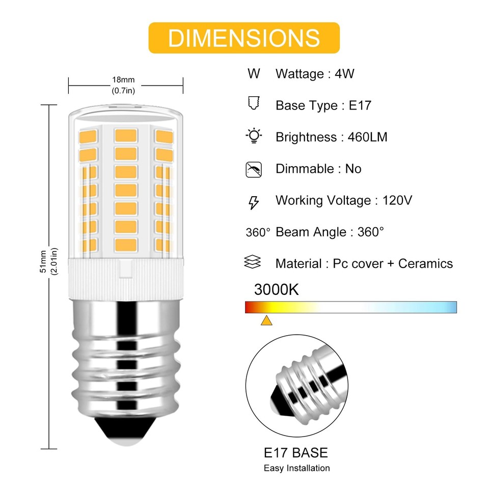 Microwave Light Bulbs Under Hood 4w Equivalent to 40w Halogen ...
