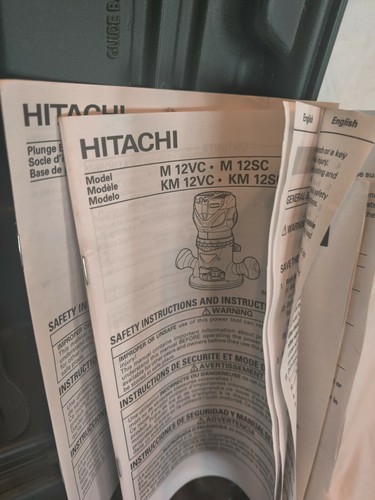 Hitachi M12VC Variable Speed Fixed Base Router w plunge Base & Case, 8 ...