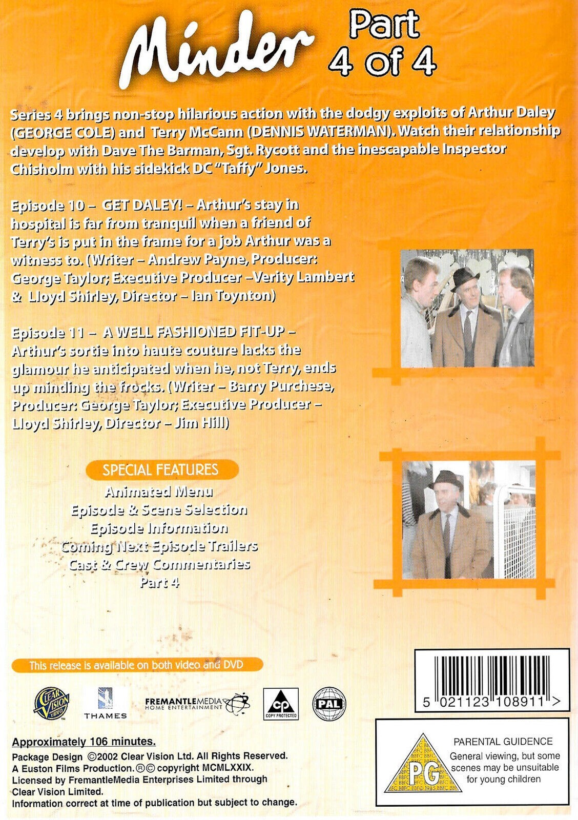 Minder - Series 4 - Part 4 Of 4 - Episodes 10 To 11 (DVD, 2002) for ...