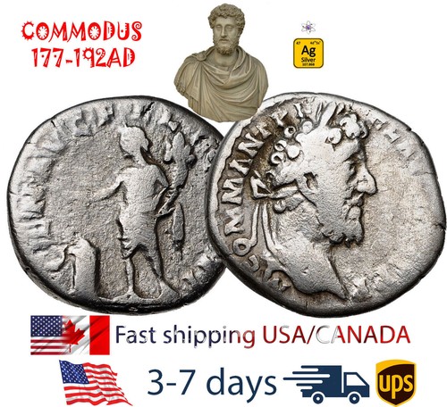 Ancient Roman Empire Coin Silver Denarius COMMODUS 177 - 192 AD ...