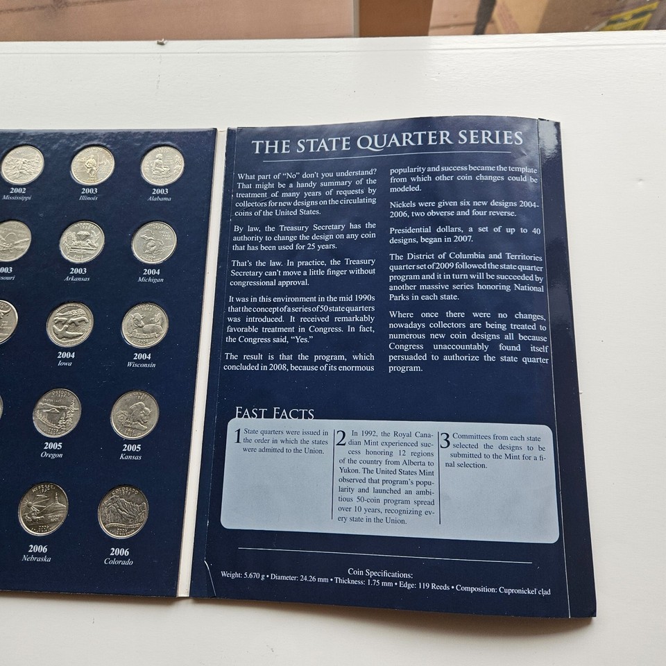 U.S. Complete State Quarter Set 1999 - 2009 Complete - 50 States + 6 ...