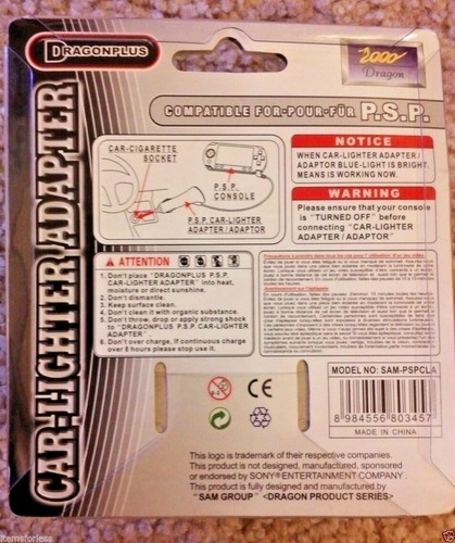 Car Charger For Sony PSP Playstation Portable Brand New Dragonplus | eBay