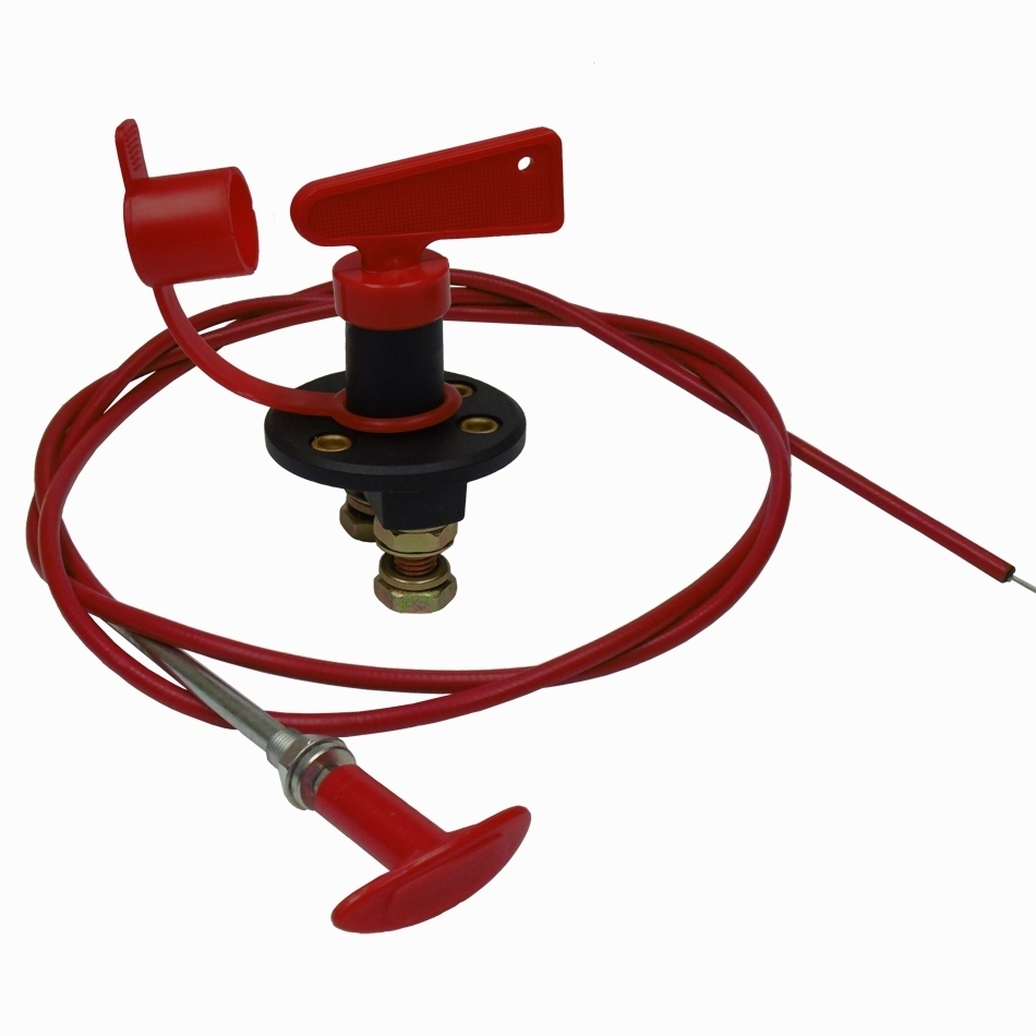 Battery Isolator Cut On/Off Switch & 6 Foot T Pull Cable With Red T ...