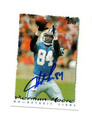 Herman Moore Detroit Lions signed autographed 1995 Topps football card ...