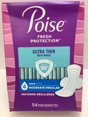 Poise Fresh Protection Pads, Ultra Thin w/Wings, #4 Moderate Regular ...