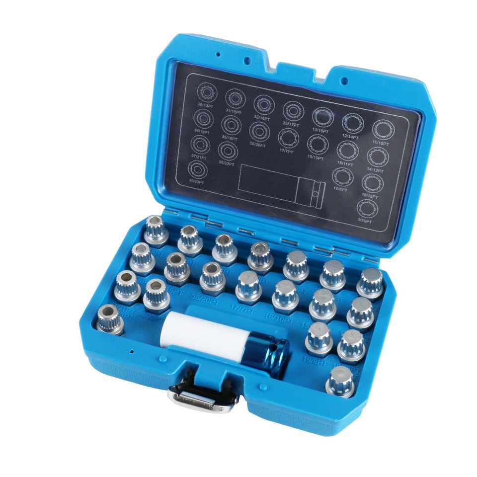 21pc OEM Master Locking Wheel Nut Key Socket Set For BMW Removal Key ...