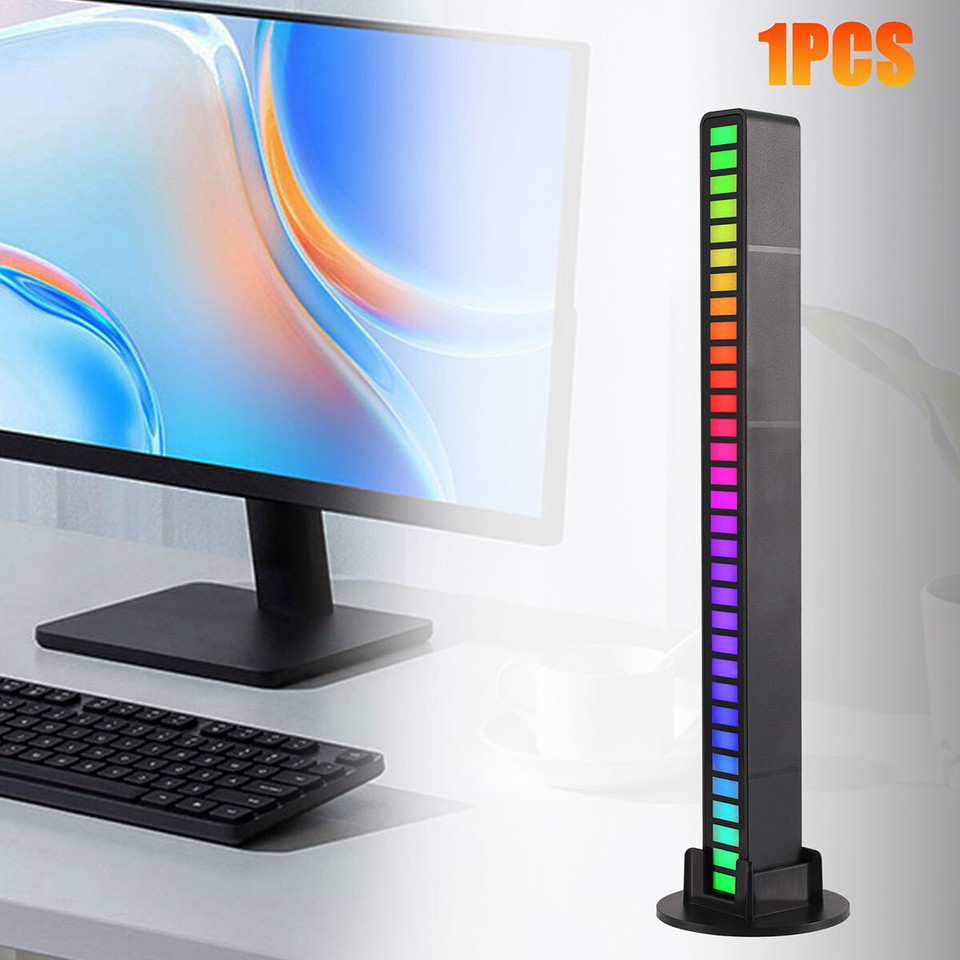 2/4x RGB Sound Activated Music Rhythm Lamp Bar Wireless LED Ambient ...