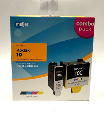 Meijer Remanufactured Ink Cartridges for Kodak 10XL & 10C - BLACK ...