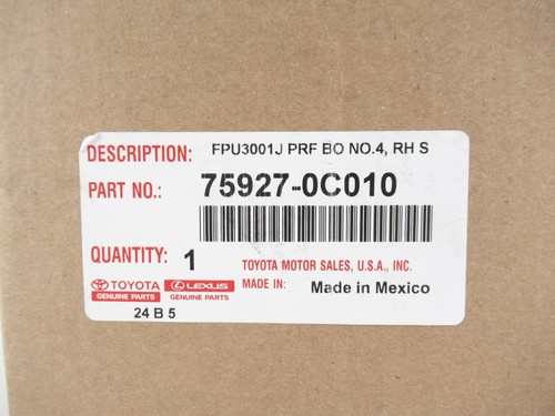 Genuine OEM Toyota 75927-0C010 RH Front Black Out Tape 22-23 Tundra 23 ...
