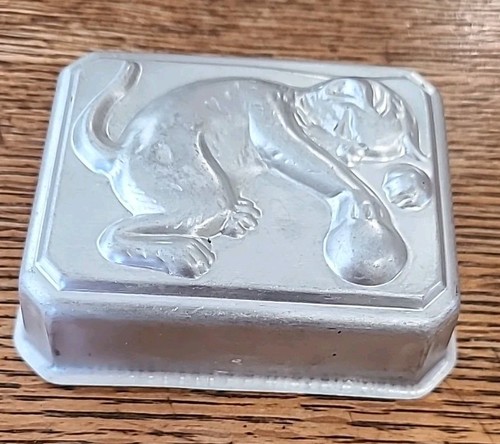 Cat Kitty Kitten Calico Aluminum Jello Mold Miniature Vintage Retro ...