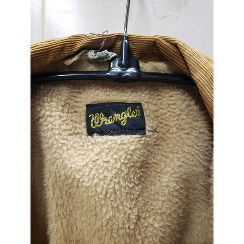 Vtg Wrangler Trucker Denim Jacket USA Sz 44 Sherpa Lined Distressed ...