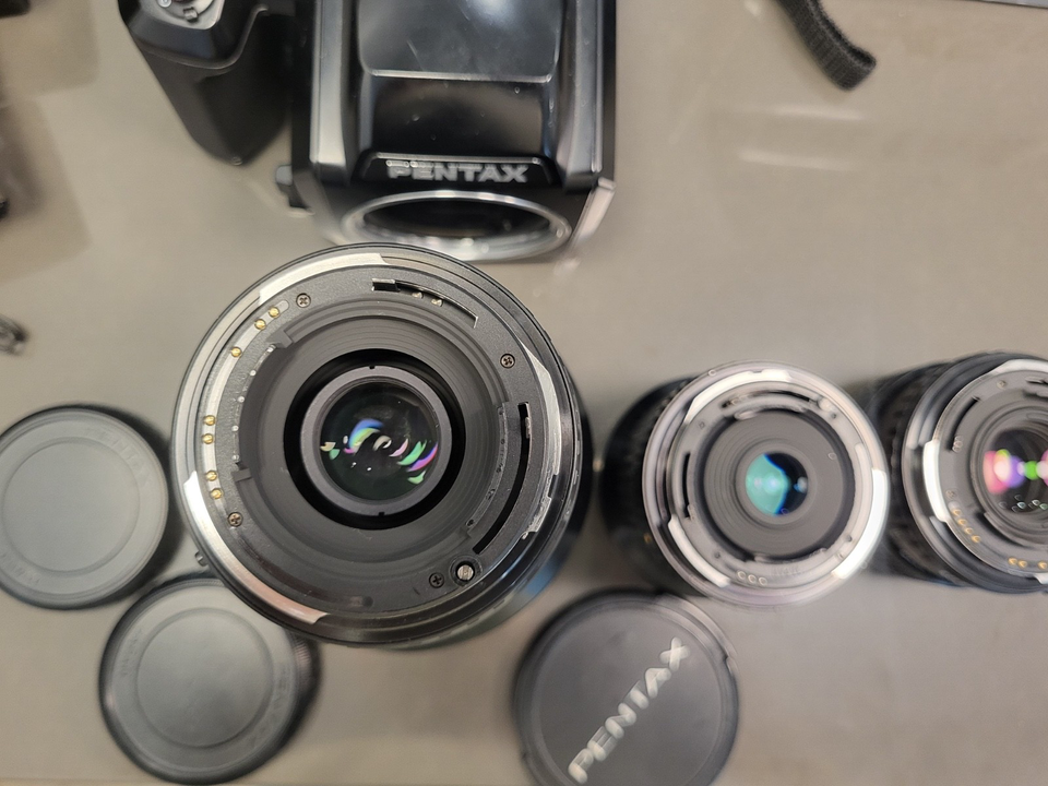 Pentax 645N Medium Format Camera Body 120 Film W/ 4 lenses, magnifier, and more | eBay