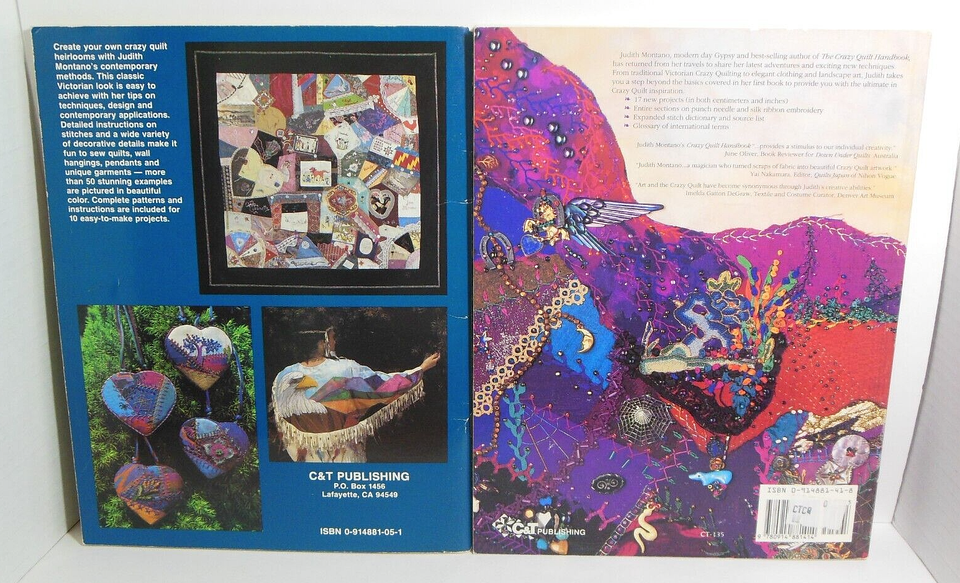 The Crazy Quilt Handbook AND Odyssey Quilting LOT Victorian Needlework ...