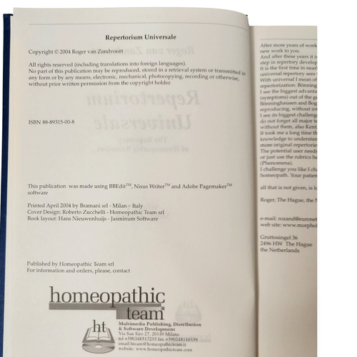 Repertorium Universale The Repertory of Homeopathic Remedies Volume I ...