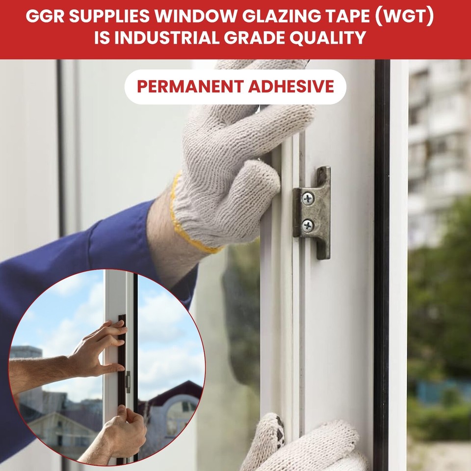 T.R.U. Black Double Coated Window Glazing Tape: 1/8 in. thick x 1/2 in ...
