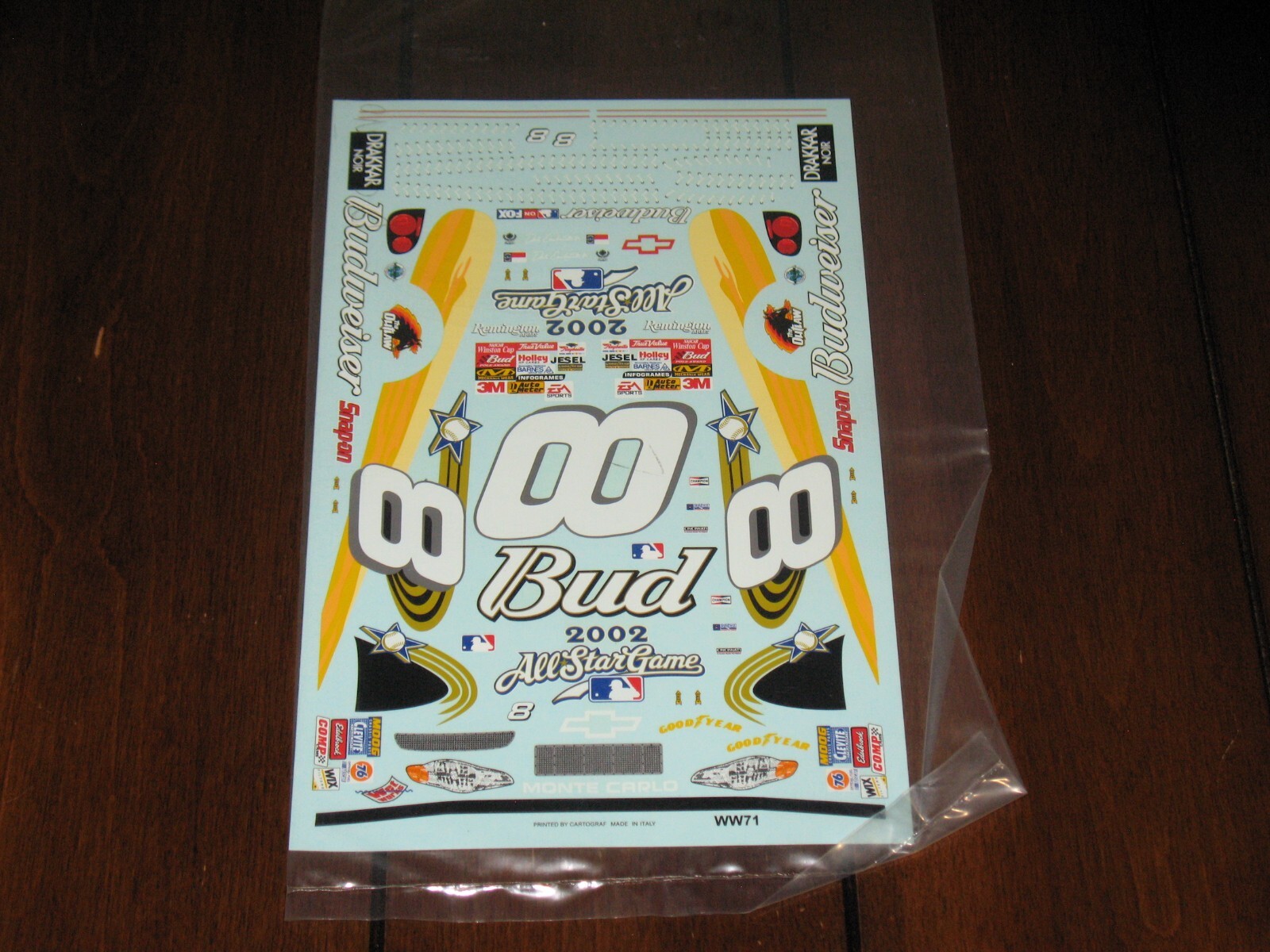 Cartograph NASCAR 1/24 8 Bud All Star 2002 Dale Earnhardt Jr Waterslide ...