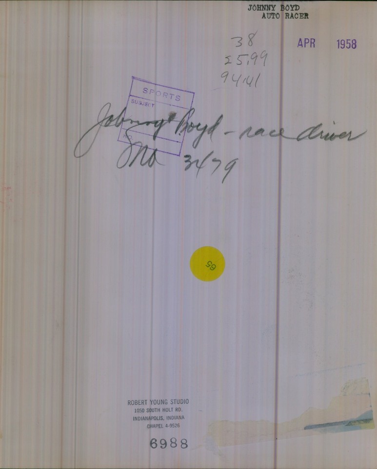 LG830 1958 Original Robert Young Photo JOHNNY BOYD Race Car Driver ...