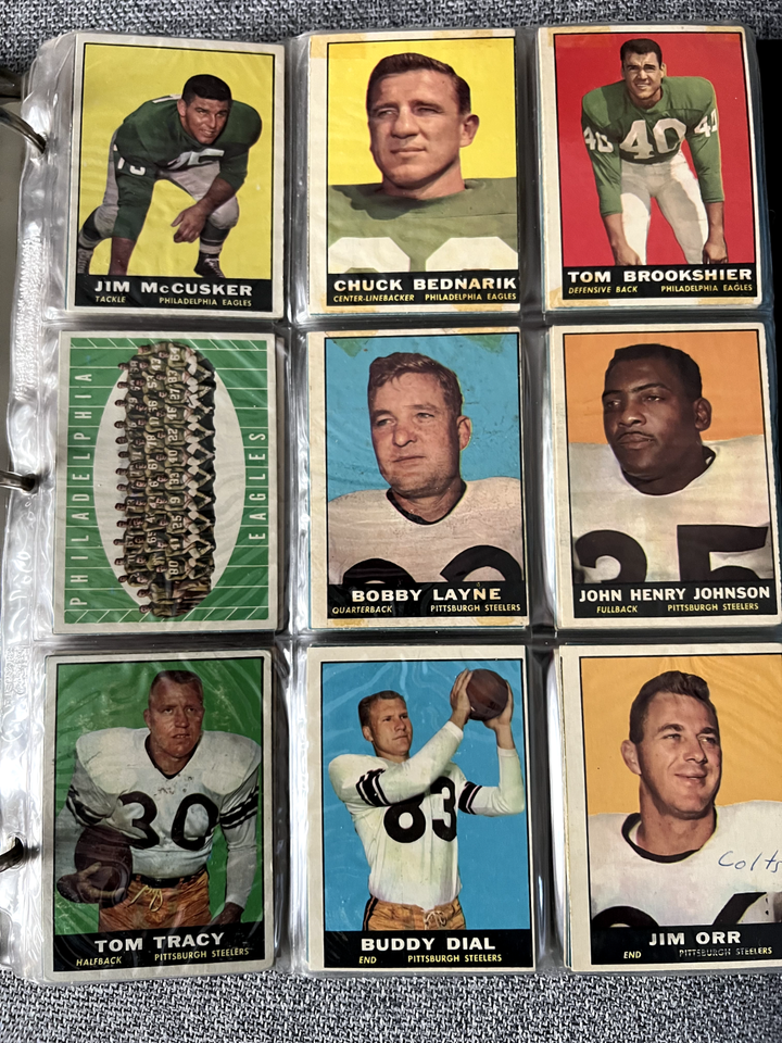 1961 Topps Complete set of NFL playing cards (1-132), w/John Unitas ...
