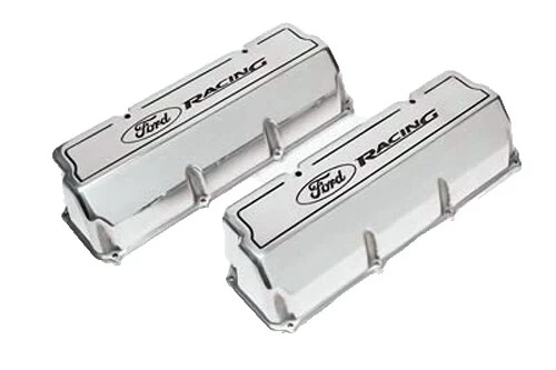 1969-82 FORD RACING POLISHED ALUMINUM TALL VALVE COVERS CLEVELAND 351C ...