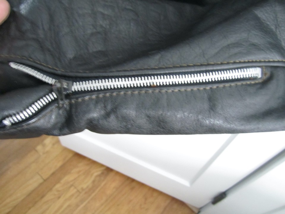 EXCELLED BLACK LEATHER SIZE 44 CAFE MOTORCYCLE JACKET | eBay