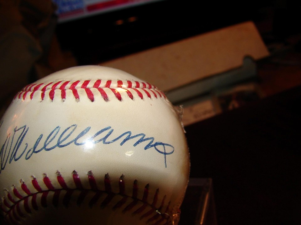 TED WILLIAMS SIGNED AUTOGRAPHED BOBBY BROWN BASEBALL WITH CASE SEALED ...