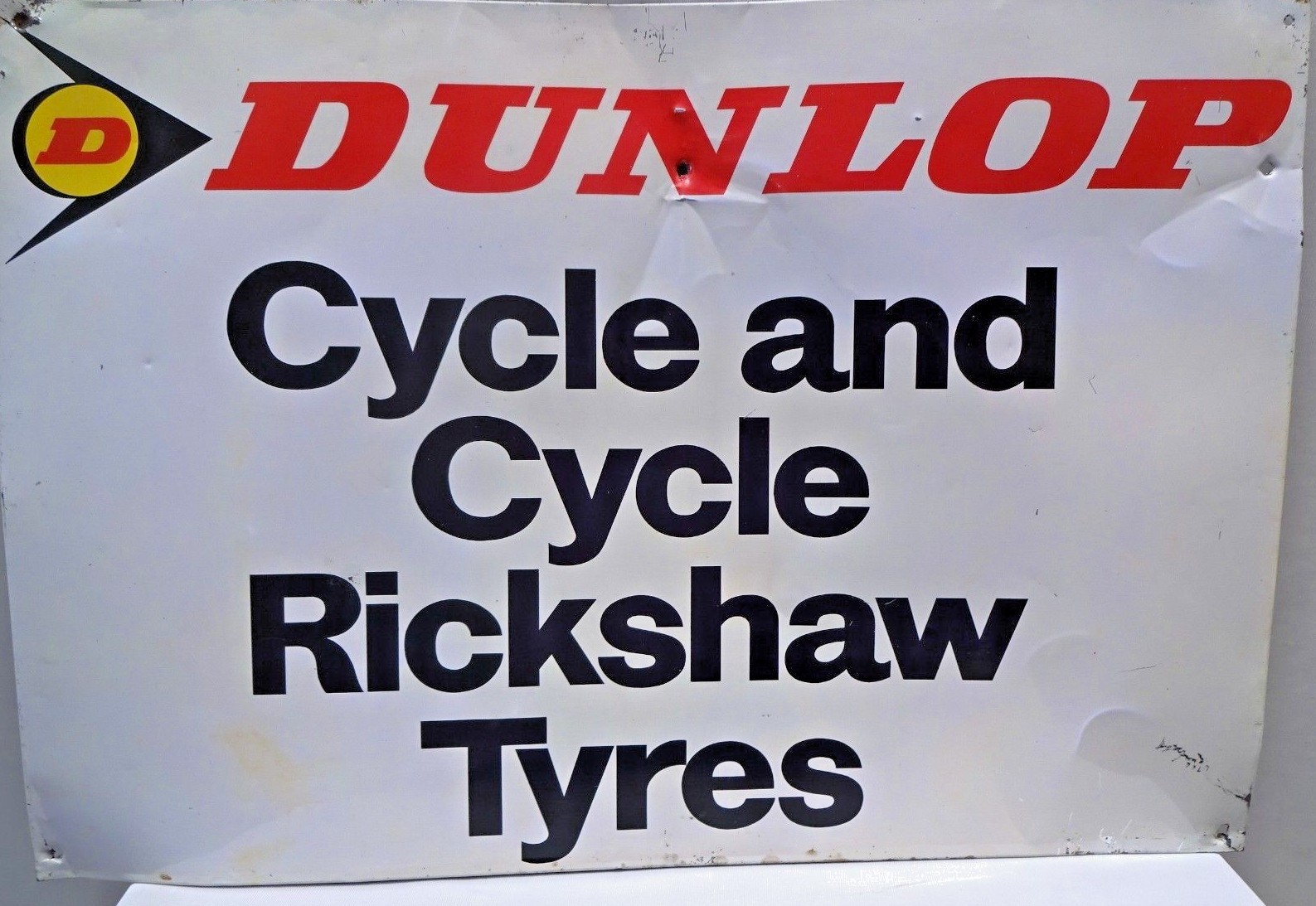 Vintage Dunlop Tire Advertise Sign Tin Cycle And Cycle Rickshaw Tyre ...
